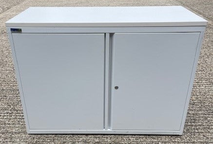 Silverline Desk High Metal White Cupboard – Park Royal Office Furniture