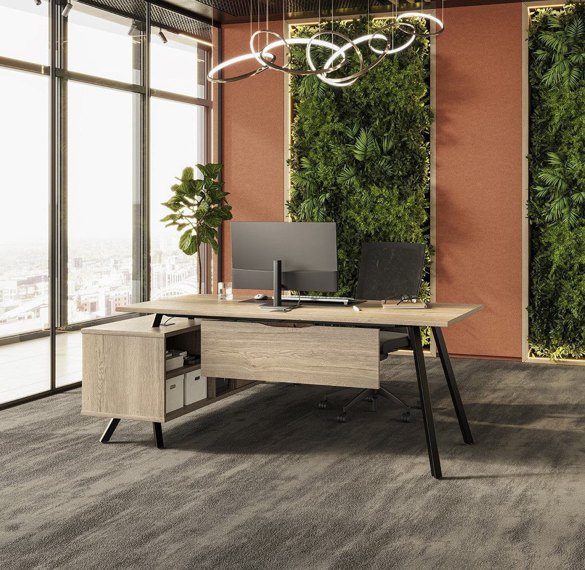 Brava Executive Desk with One Door Unit – Park Royal Office Furniture