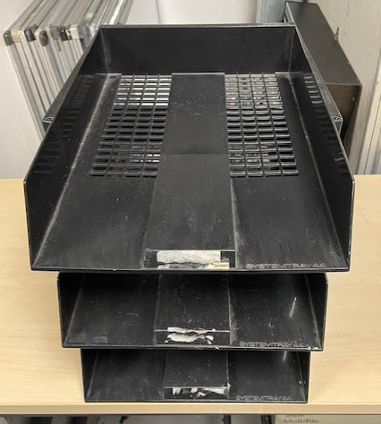 Black 3 Tier In Out Tray With Risers – Park Royal Office Furniture