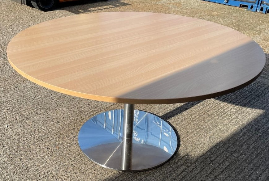 Beach Pedestal Base Table Chrome Base – Park Royal Office Furniture